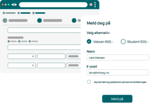 LetsReg - løsninger for påmelding, booking og betaling